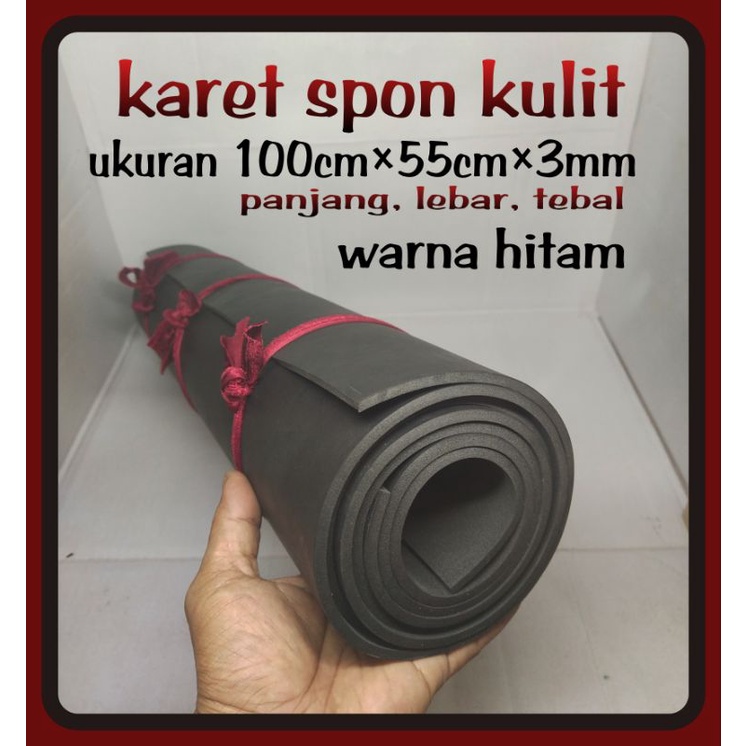Jual karet spon kulit/karet matras hitam ,1meter,55cm,3mm | Shopee ...