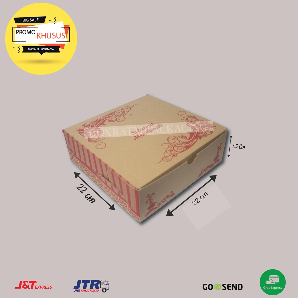 Jual Kardus KM BOX 22x22x7,5 | Die Cut Box | Kotak nasi | box dus ...
