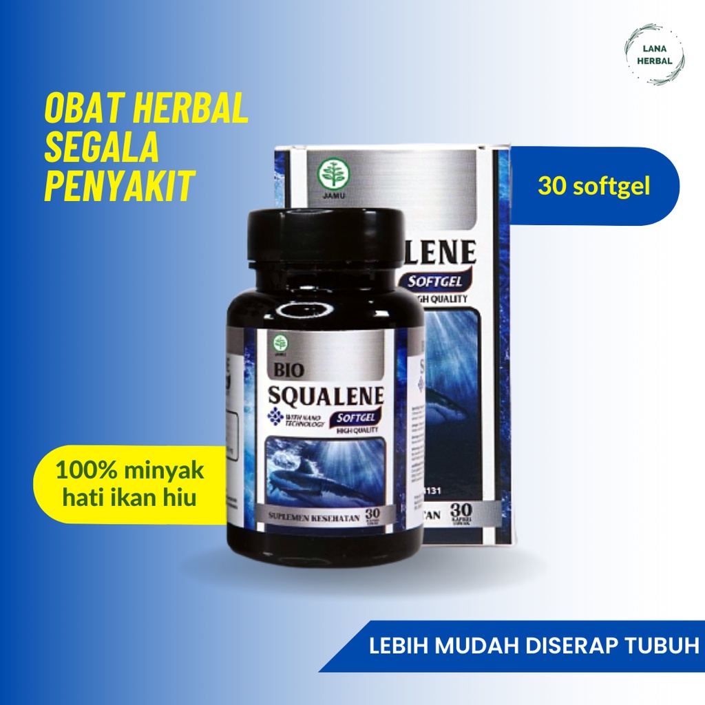 Jual Bio Squalene Herbal Minyak Ikan Shark Liver Oil 500 mg Isi 30 ...