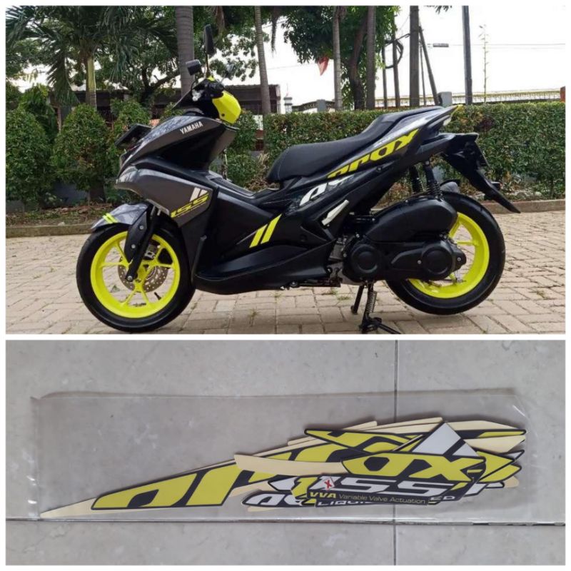 Jual STIKER STRIPING LIS BODY YAMAHA AEROX 155 2019 ABU KUNING ORIGINAL ...