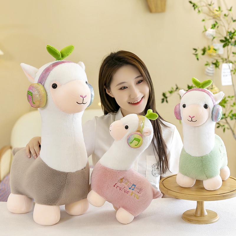 Jual Mainan Boneka Alpaca Bahan Plush Ukuran 30CM Dengan Headphone ...