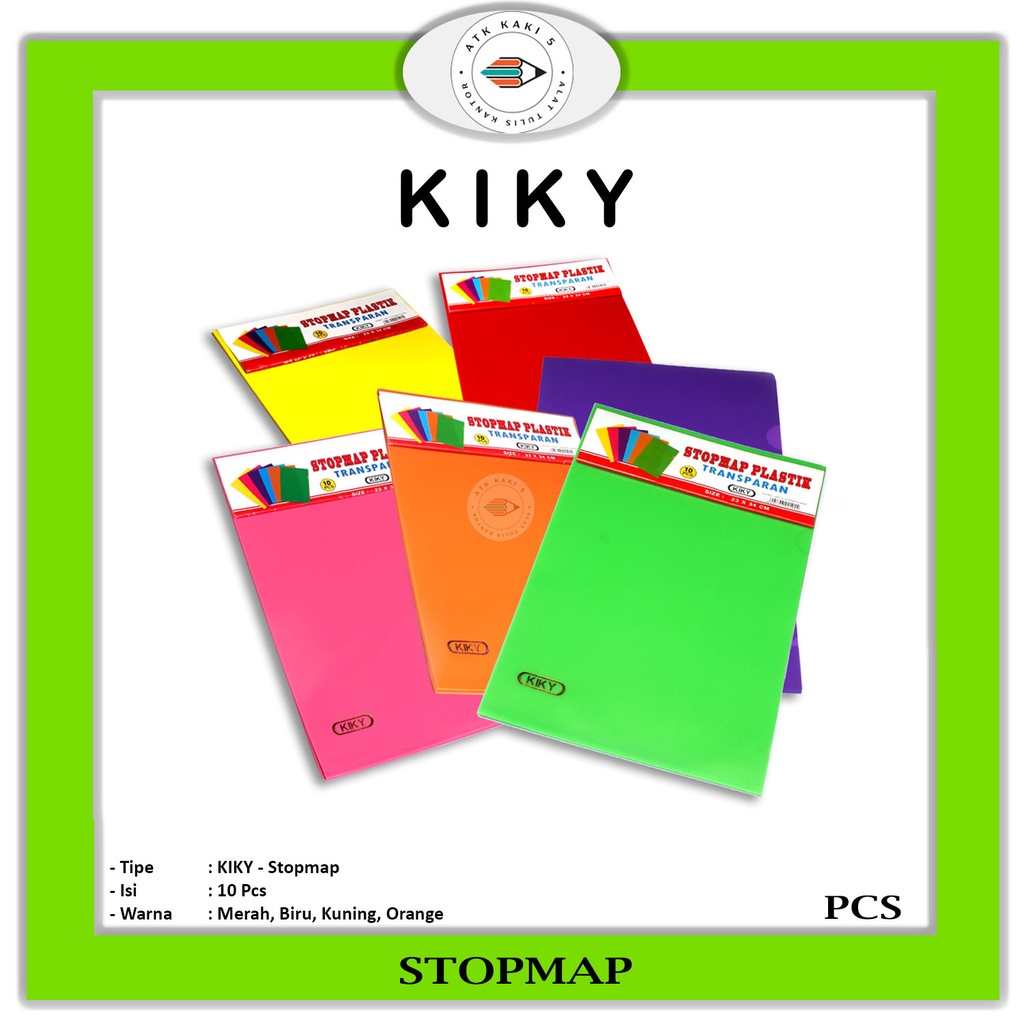 Jual KIKY - Stopmap L Plastik Isi 10 Pcs / Pack | Shopee Indonesia