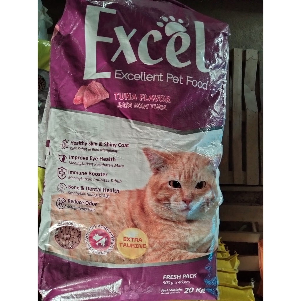 Jual EXCEL 20KG Makanan Kucing Excel Cat Rasa Tuna 20kg Ikan Donat Exel ...