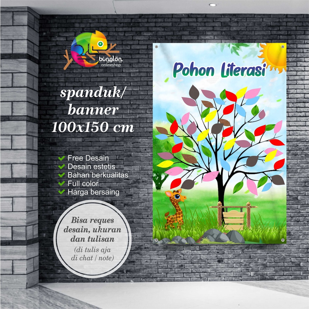Jual Spanduk Banner Pohon Literasi, Pohon Cita-cita, Pohon Harapan Free ...