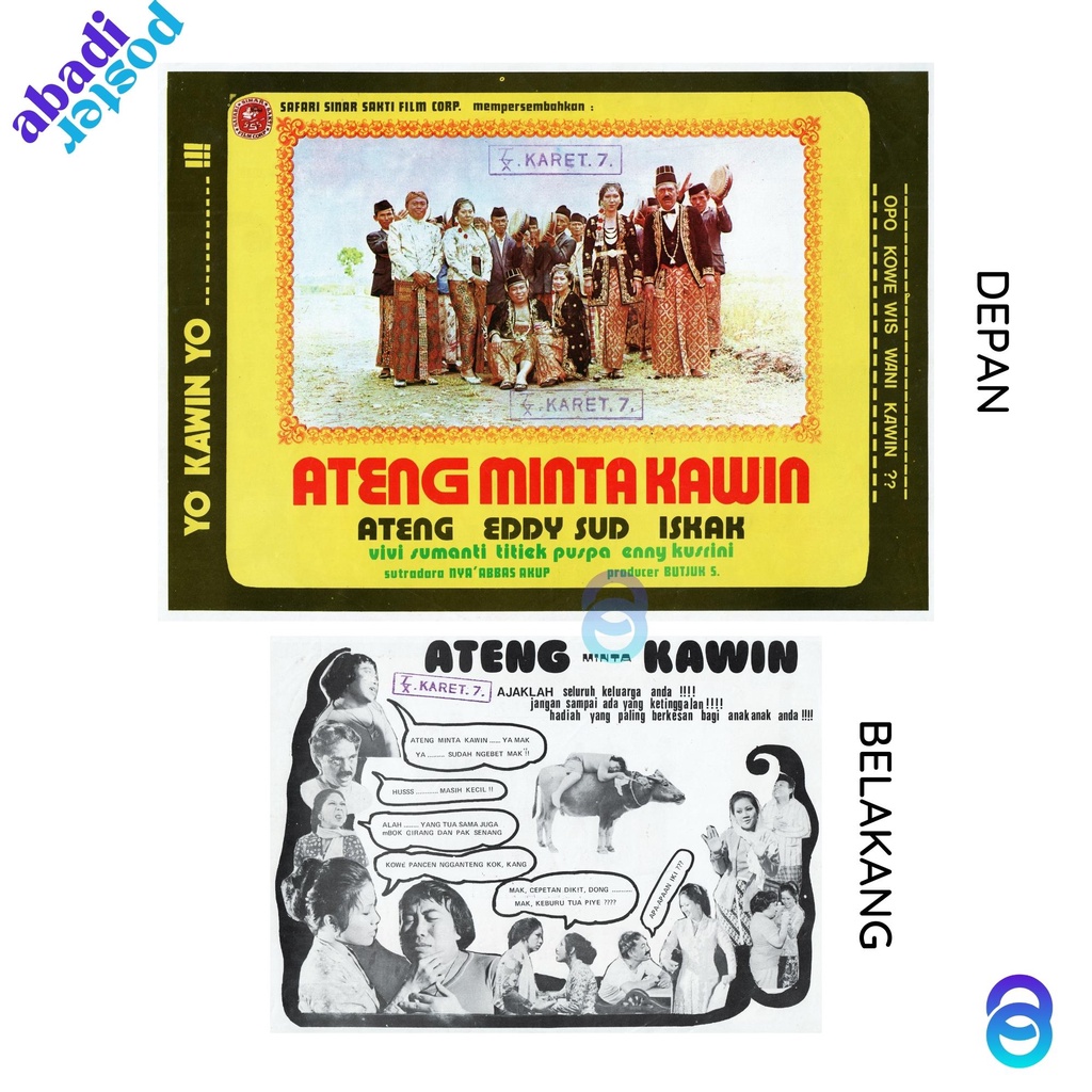 Jual poster film lawas ateng minta kawin - poster titiek puspa | Shopee ...
