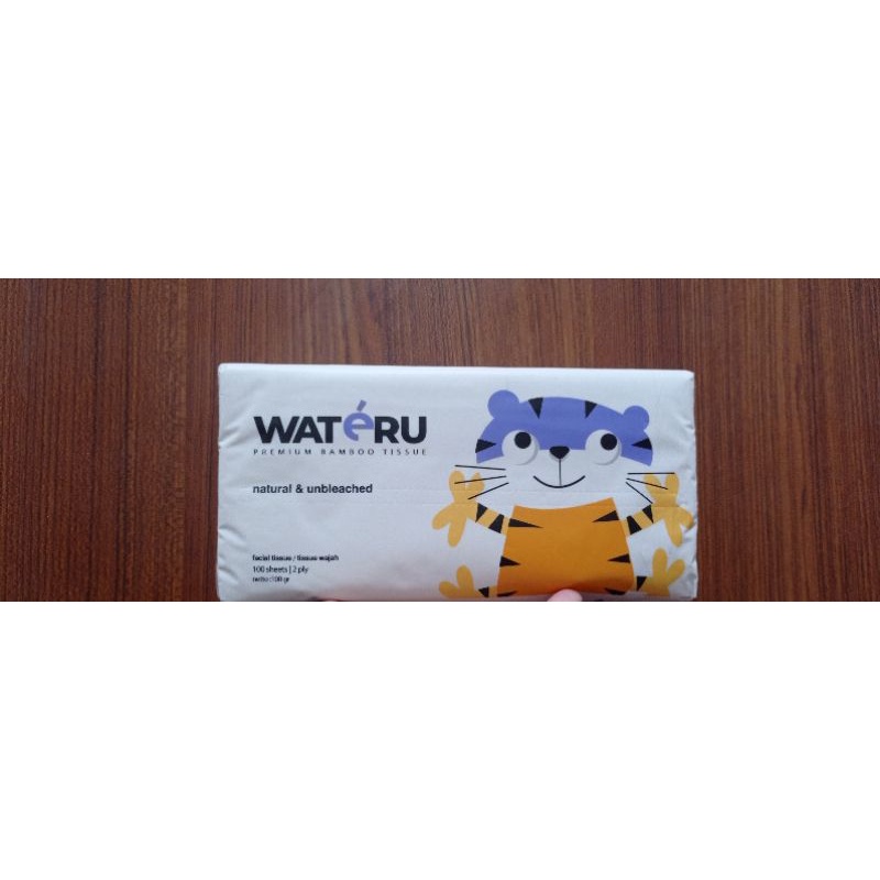 Jual TISU WAJAH WATERU PREMIUM BAMBOO NATURAL & UNBLEACHED 100 SHEETS ...