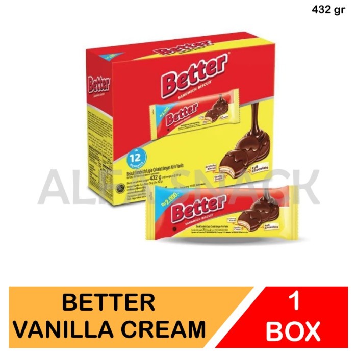 Jual Mayora Better Biskuit Sandwich 1 Box (12 x 36 gram) | Shopee Indonesia