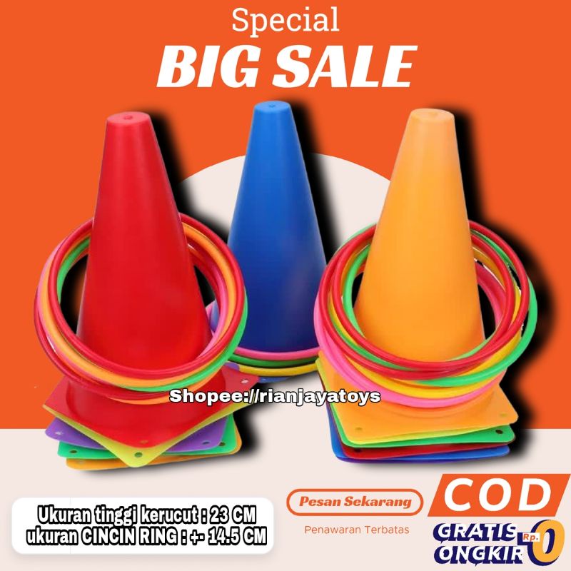 Jual Mainan Lempar Cincin Kerucut Cone Ring - Cone Rintangan Olahraga ...