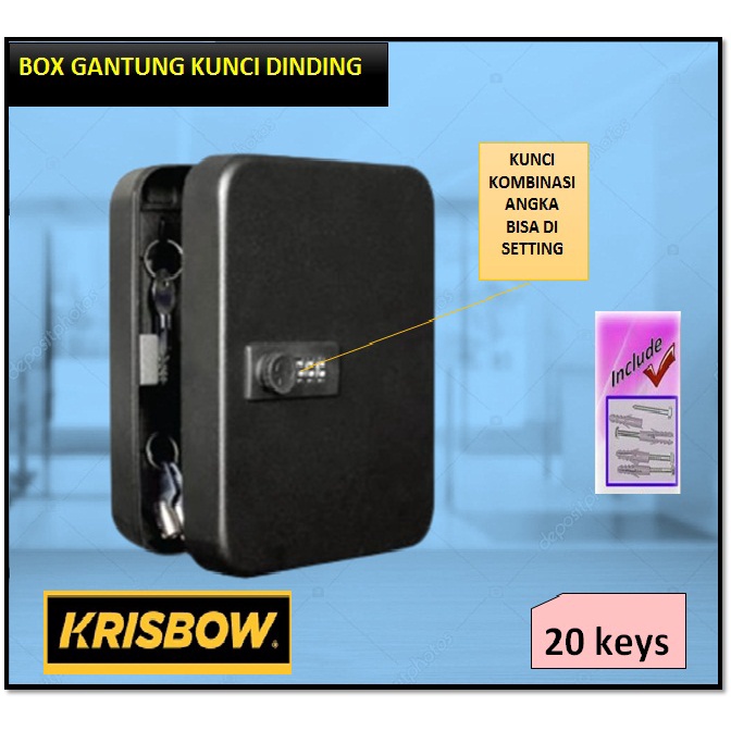 Jual Key Box KRISBOW Dengan Kode /Kotak Penyimpan Kunci Box gantungan ...