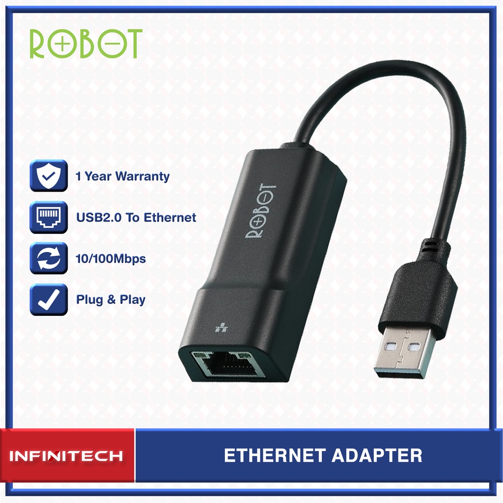Jual Robot EA10 USB2.0 Ethernet Adapter 100Mbps Kabel LAN RJ45 Port ...