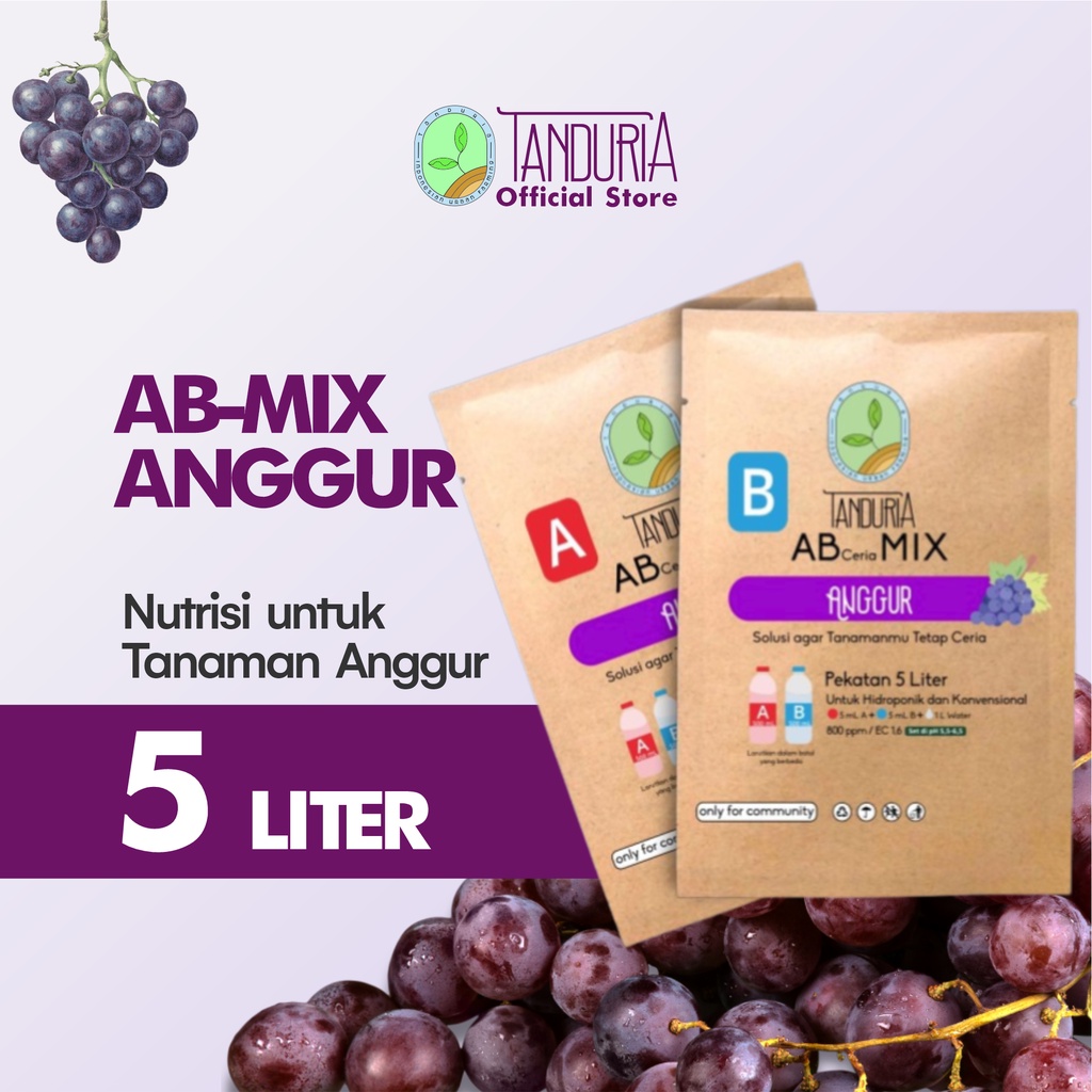 Jual TANDURIA - AB MIX Anggur Nutrisi SIAP PAKAI HIDROPONIK 5 liter ...