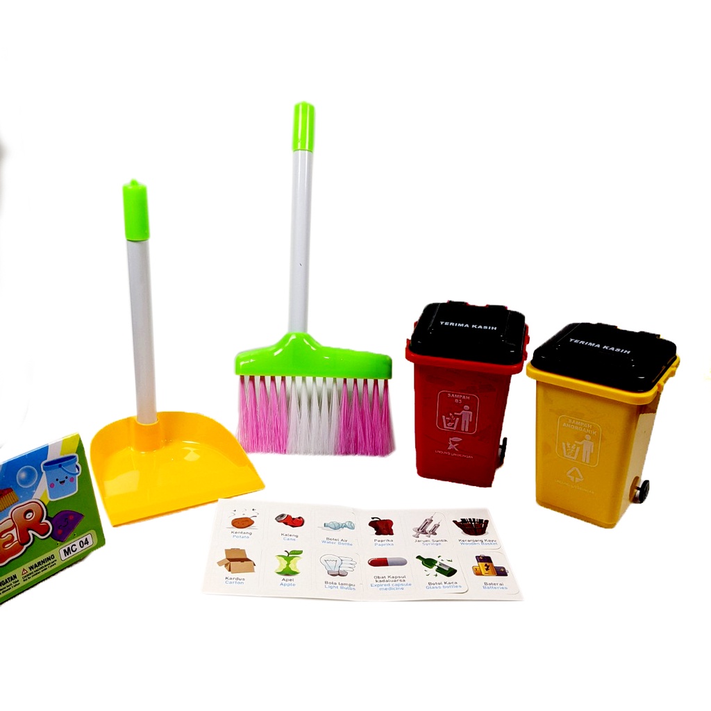 Jual Mainan Alat Kebersihan Sapu Pel & Tempat Sampah MC 04 | Shopee ...