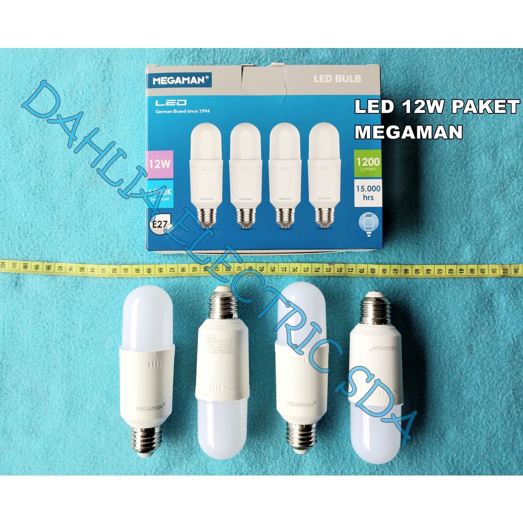 Jual LAMPU LED 12W PAKET MEGAMAN(CAHAYA PUTIH) | Shopee Indonesia
