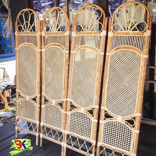 Jual Dinding Sekat Partisi Ruangan Rotan 4 Pintu / Pembatas Rotan Full ...