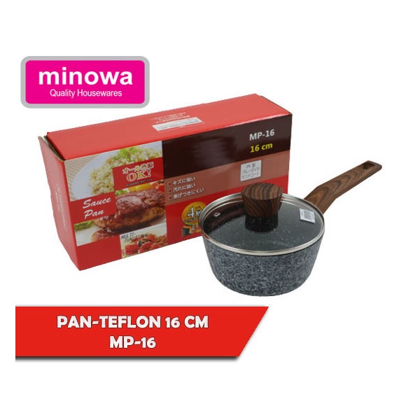Jual Minowa Panci / Wajan / Teflon Marble Tumis Tutup Kaca Marble Pan ...