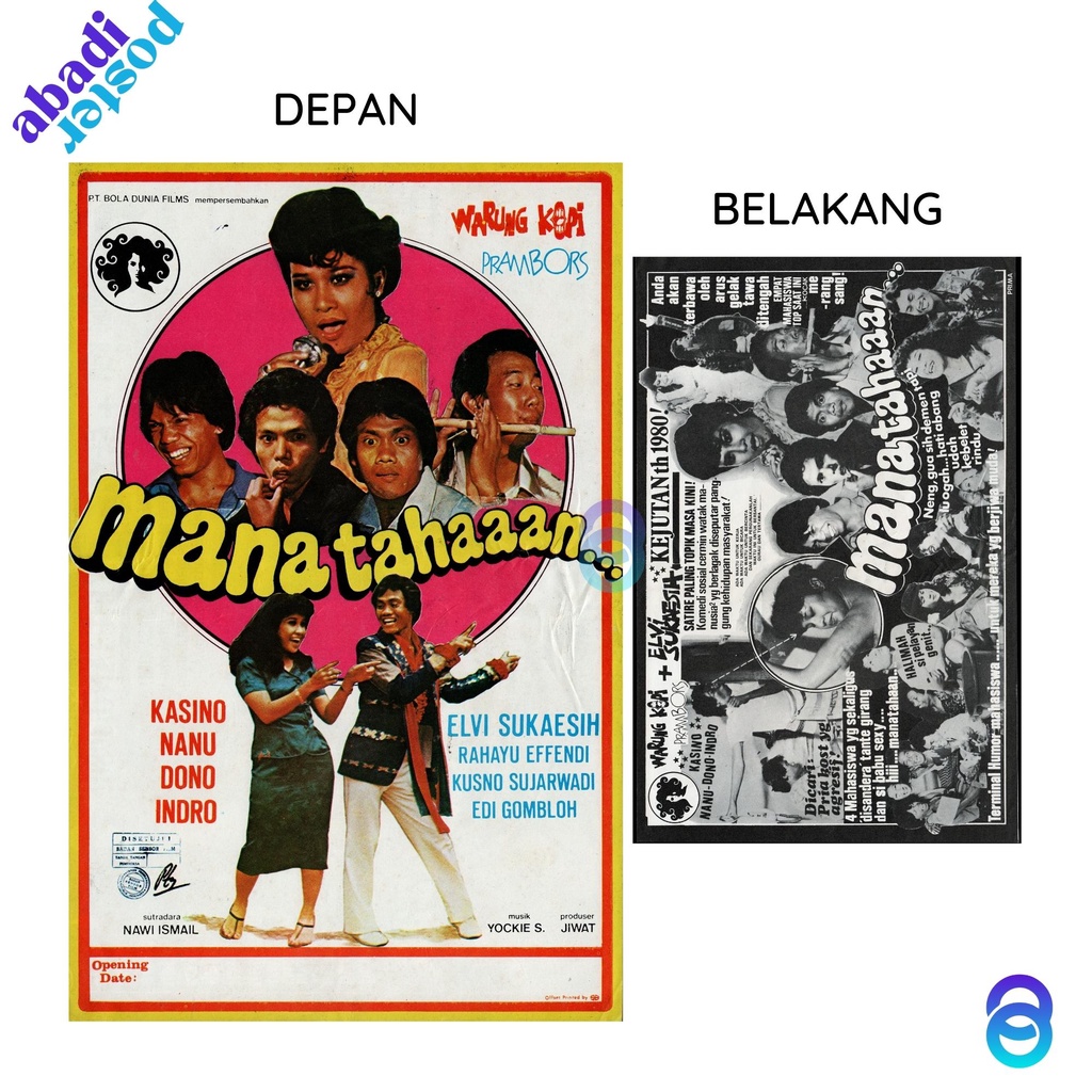 Jual poster film lawas mana tahan - poster film warkop dki - dono ...