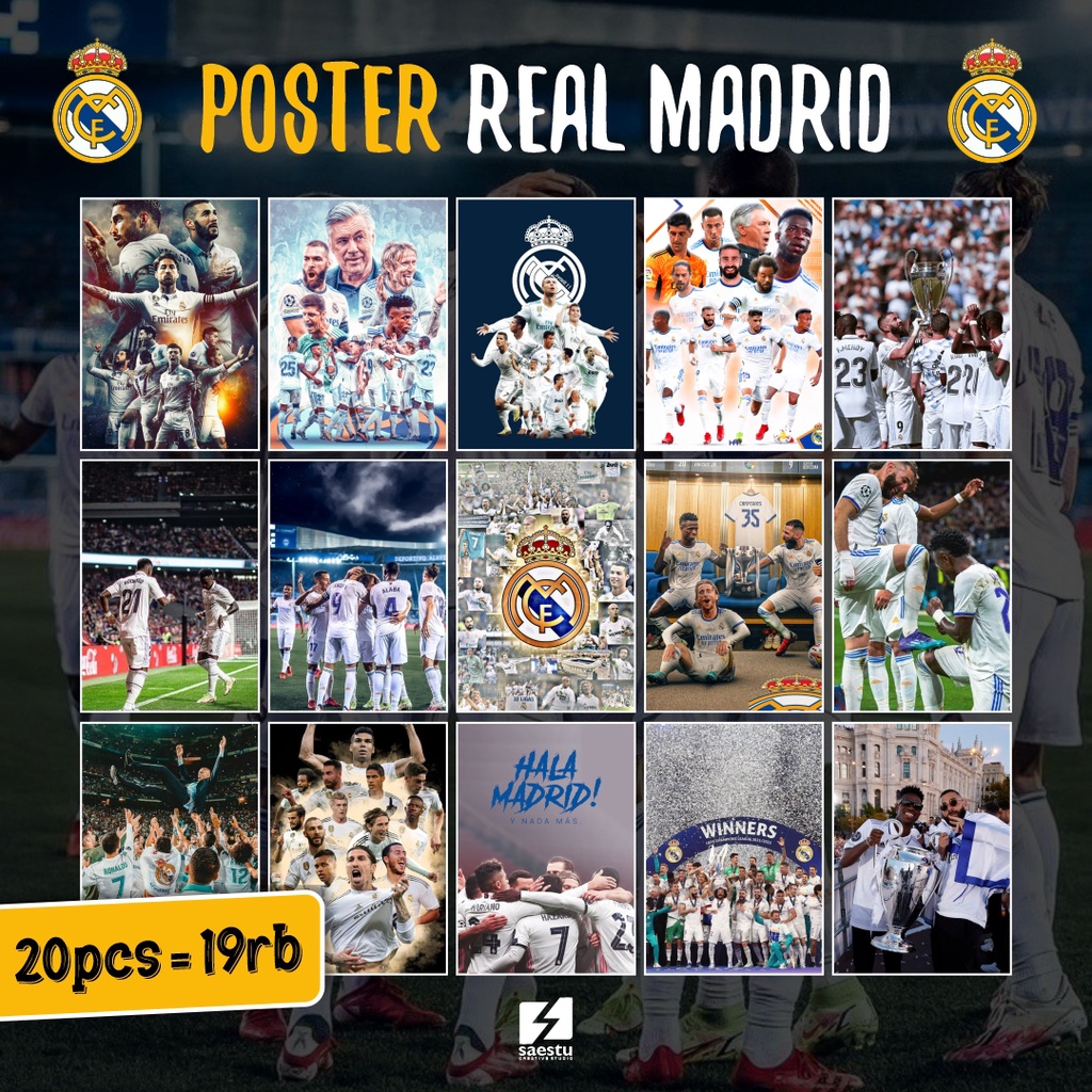 Jual POSTER REAL MADRID Poster Dinding Sepakbola Real Madrid | Shopee ...