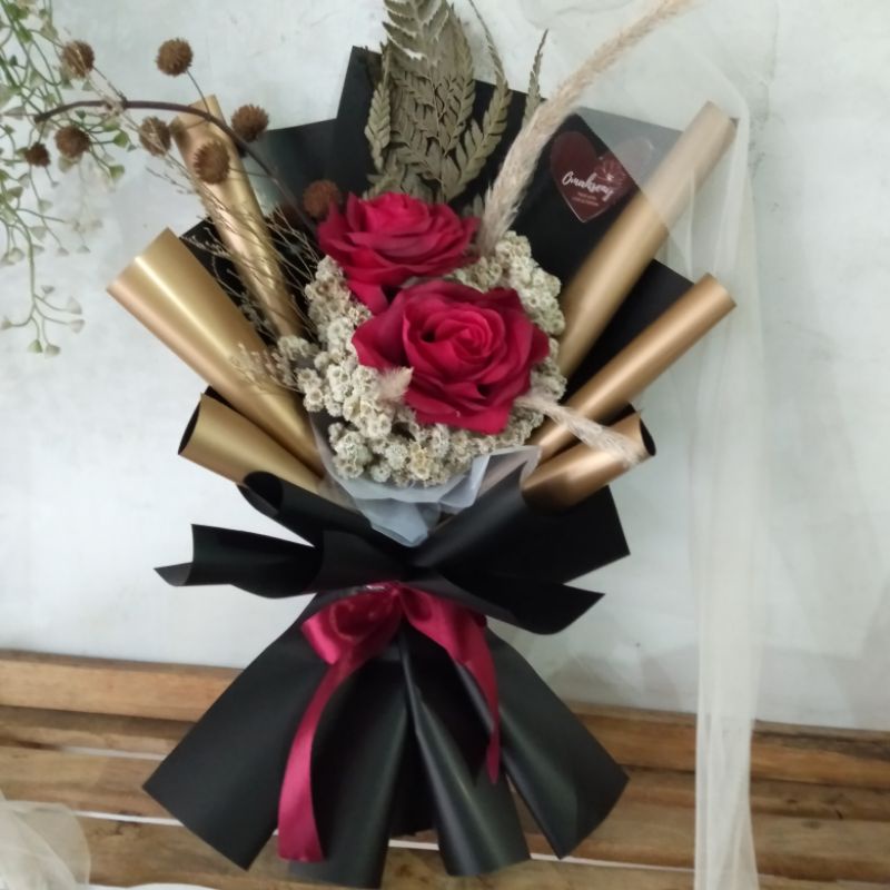 Jual buket bunga aesthetic, bunga kering, mixed artificial flower ...