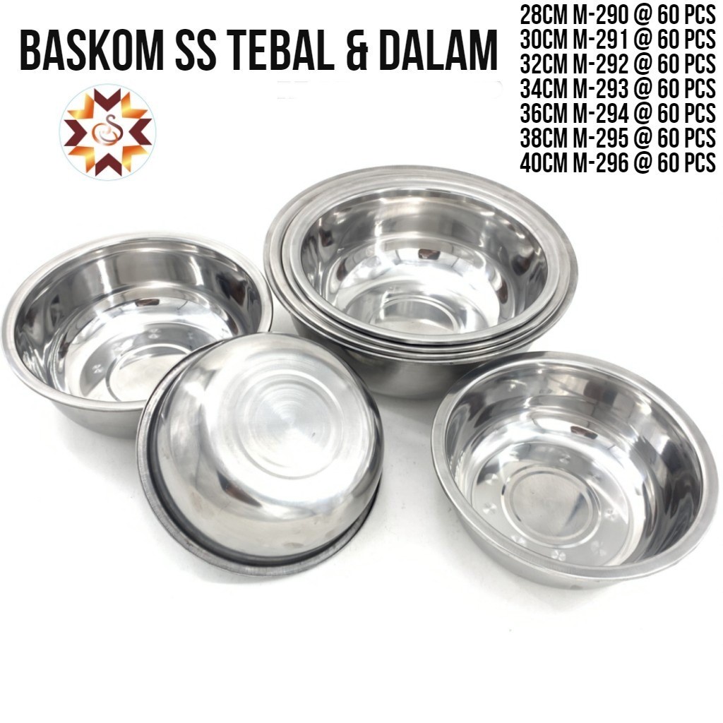 Jual Baskom Stainless Set 2 Ukuran (28 cm- 30 cm) | Shopee Indonesia