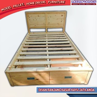 Jual Divan minimalis rangka kasur kayu jati belanda 200x120cm warna ...