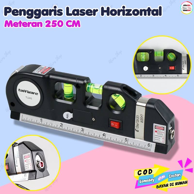 Jual Waterpass Penggaris Meteran dengan Laser Penggaris Horizontal ...