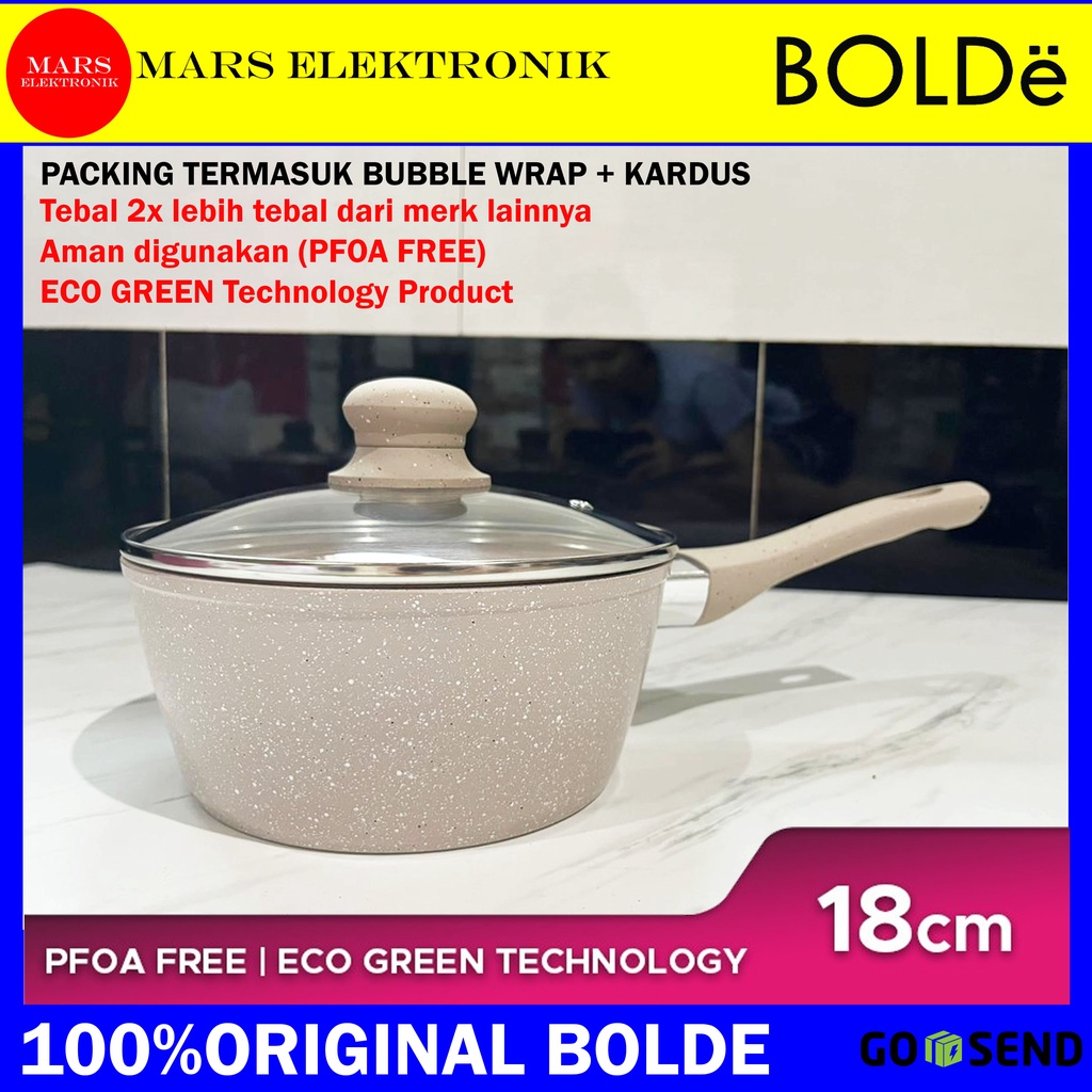 Jual BOLDE SUPER PAN SAUCE PAN 18 CM + LID - BEIGE - BLACK PINK ...