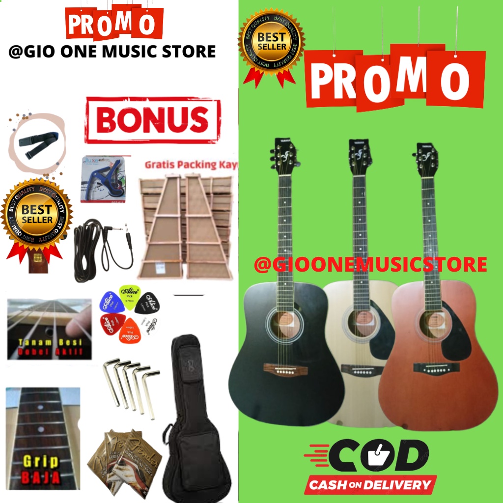 Jual gitar akustik yamaha f310 dlayer grover bonus senar cadang pick ...
