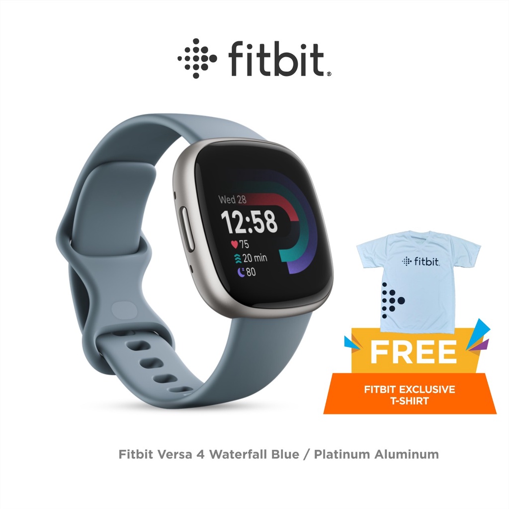 Jual FITBIT Versa 4 Health and Fitness Smartwatch - Waterfall Blue ...