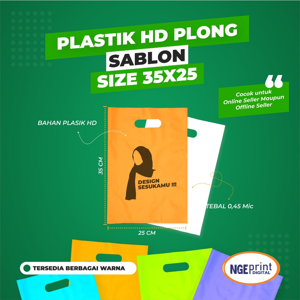 Jual Plastilk Sablon 25 X 35 [FREE DESIGN] / Plastik Packing / Plastik ...