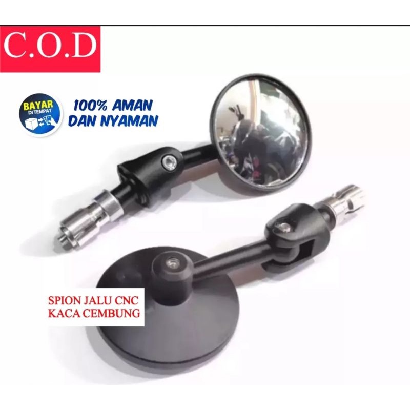Jual Kaca Spion Sepeda Motor Jalu Bulat Cembung Dengan Kunci L Steel ...