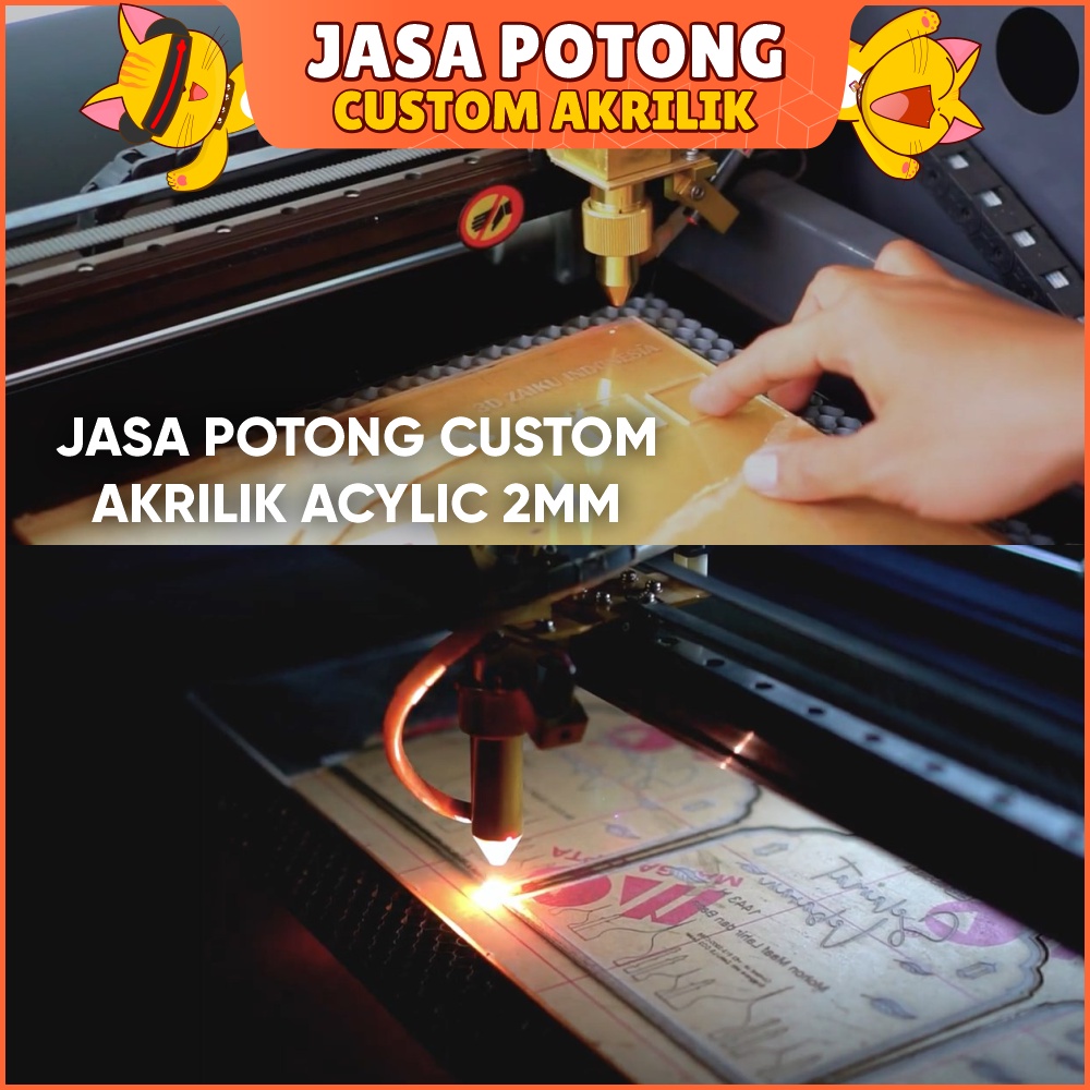 Jual JASA POTONG LASER CUTTING CUSTOM AKRILIK ACRYLIC 2MM Cut Harga Per CM Bening Hitam Putih ...