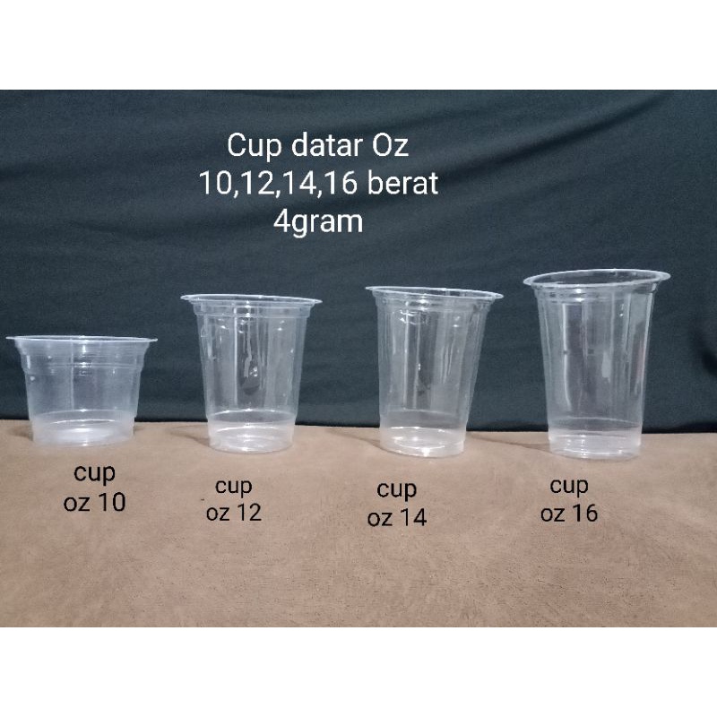Jual (isi 1 slop = 50 pcs) Gelas plastik oz 10,12,14 dan 16. berat 4 ...