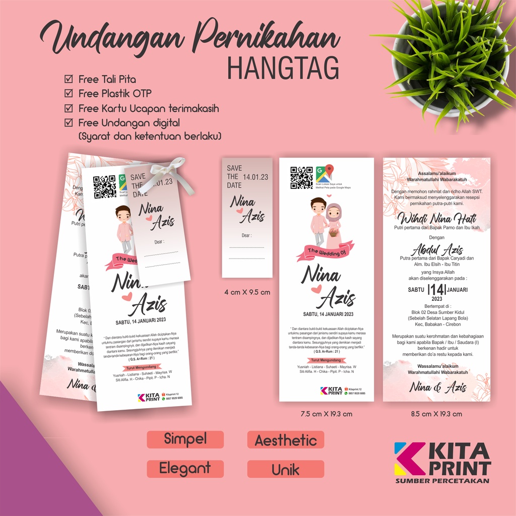Jual Undangan Pernikahan BC TIK Viral Model Hangtag Lebih Simpel ...
