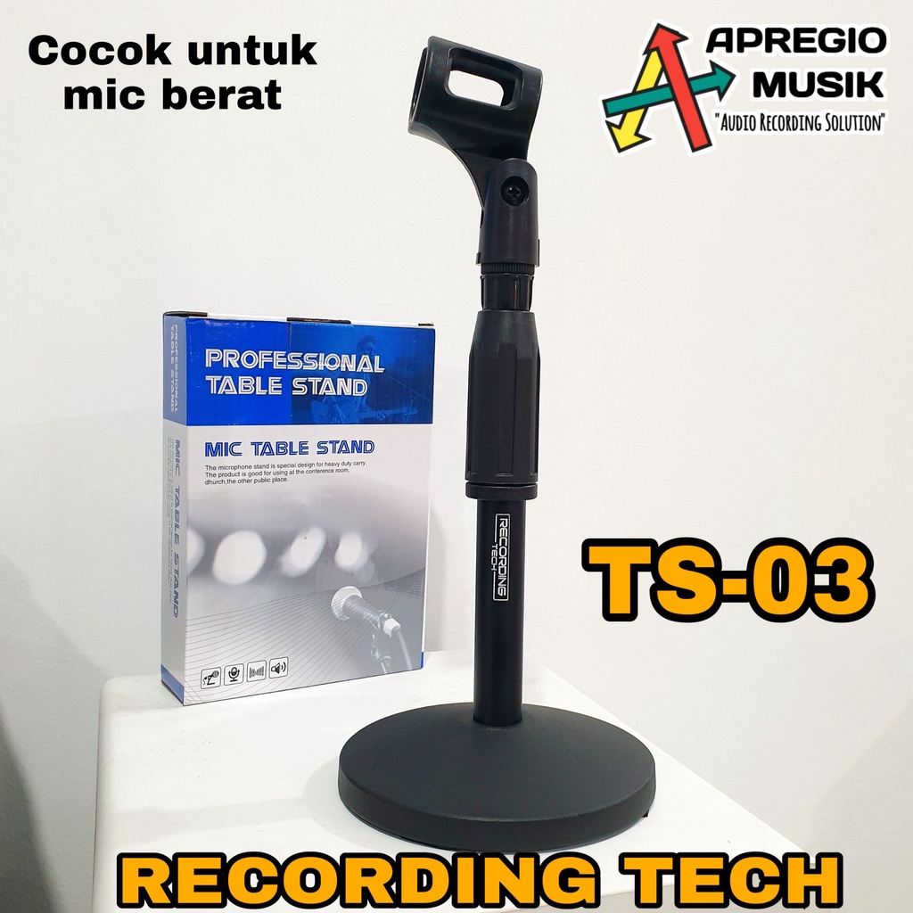 Jual Recording Tech TS03 TS 03 STAND MIC MEJA Podcast podium Full besi ...