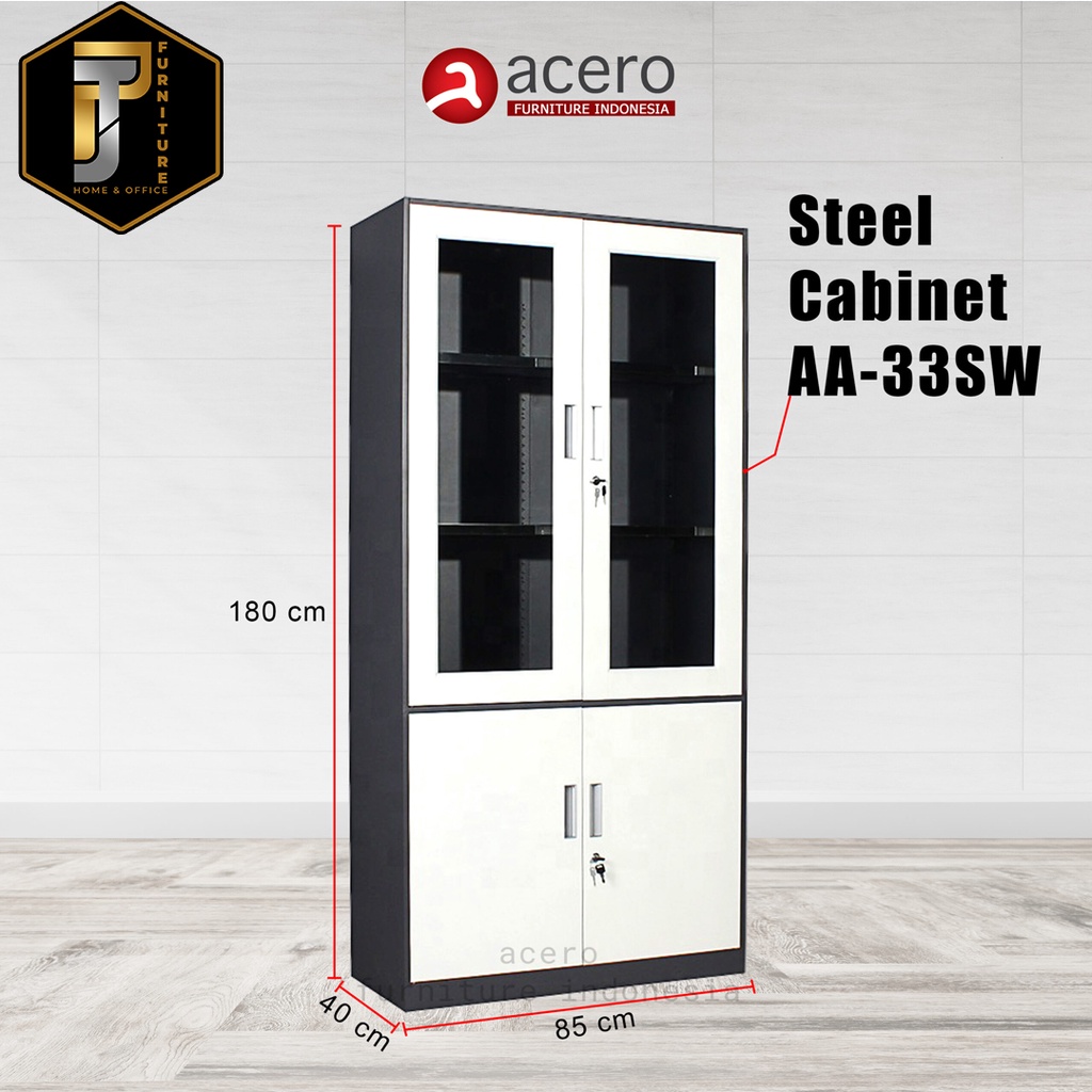 Jual Lemari Arsip 1/2 kaca / Lemari Besi AA 33 SW Murah Pontianak | Shopee Indonesia