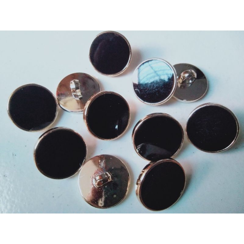 Jual kancing jamur gold hitam ukuran 18mm isi 50pcs | Shopee Indonesia