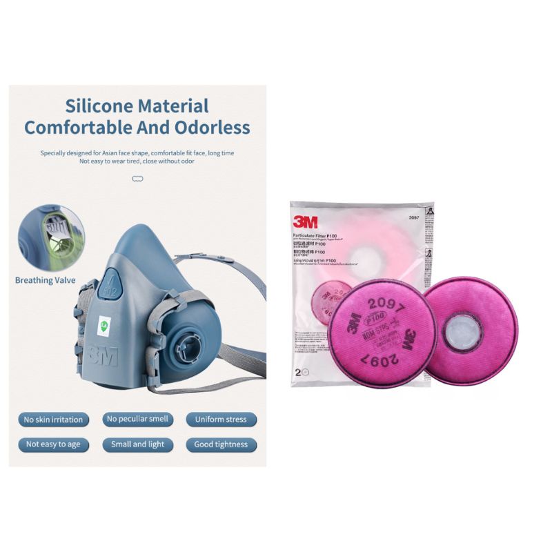 Jual HALFFACE SET 3M 7502 2097 NOM-STPS sudah lengkap Original | Shopee Indonesia