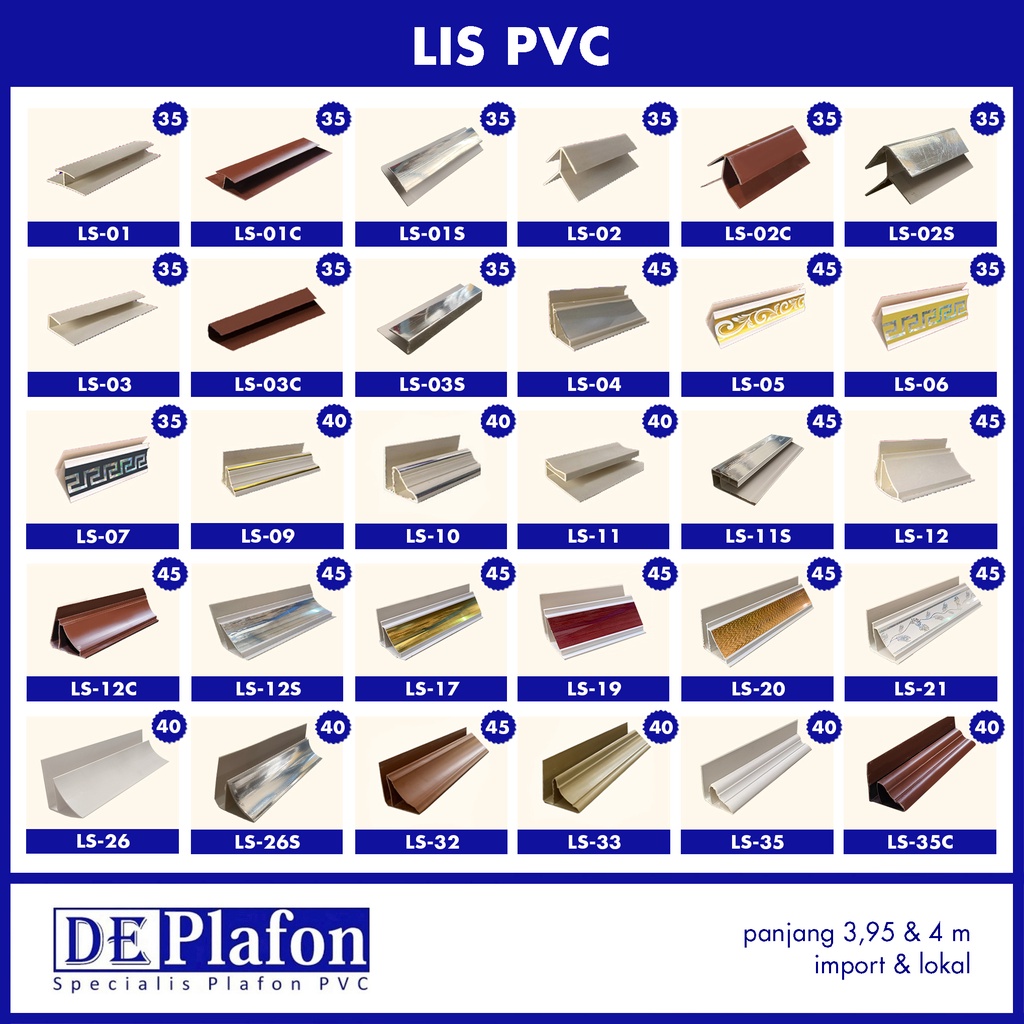 Jual De Plafon - LIS PVC / LIST PVC PINGGIR SIKU SAMBUNG | Shopee Indonesia