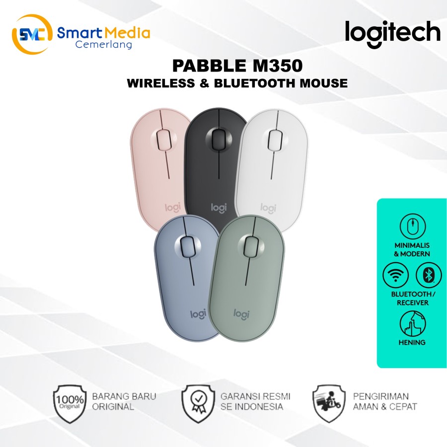 Jual Logitech Pebble M350 Mouse Wireless Bluetooth Slim Silent | Shopee ...