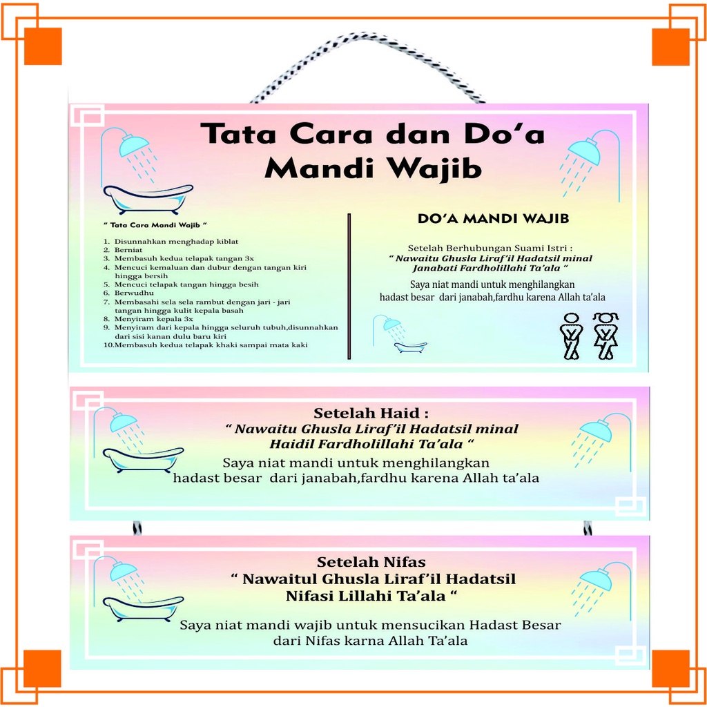Jual Pajangan Dinding Doa Mandi Wajib Dan Tata Cara 3 Susun | Shopee ...