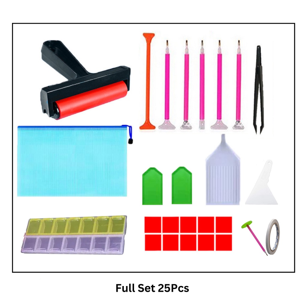 Jual Full Set Tools Diamond Painting / Alat Diamond Painting 25 PCS ...