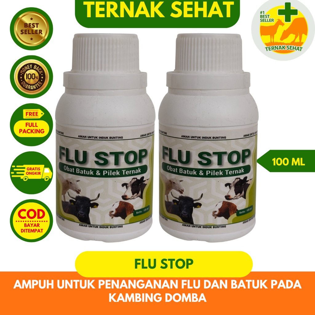 Jual FLU STOP 100ml - Obat Flu Batuk Pilek Pneumonia Untuk Ternak Sapi ...