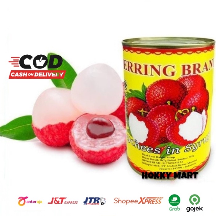 Jual Lychee kaleng HERRING BRAND 565 GR / Lychees In Syrup / Buah leci ...