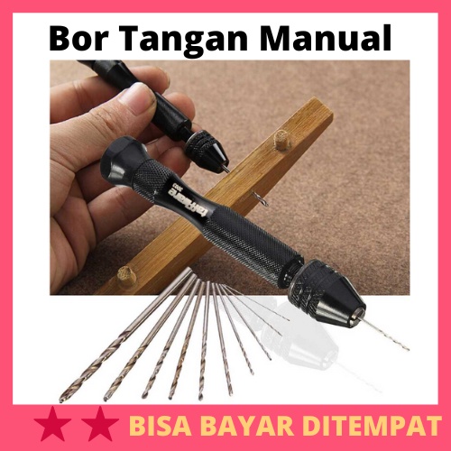 Jual Bor Tangan Manual HSS Twist Drills dengan 10 Mata Bor / Bor Tangan ...