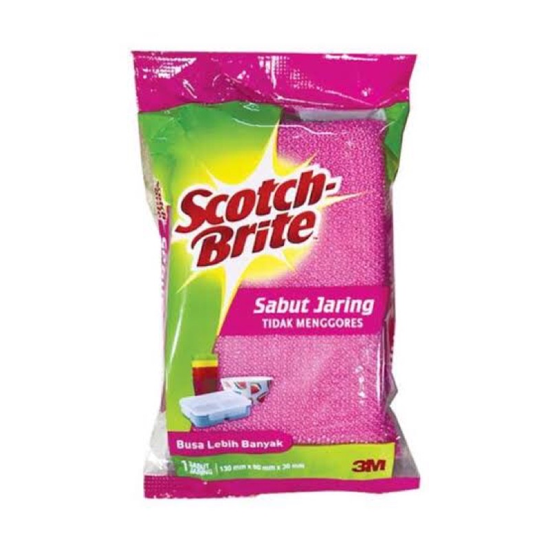 Jual SPONS SABUT JARING PINK SCOTCH BRITE 3M ANTI GORES SABUT CUCI ...