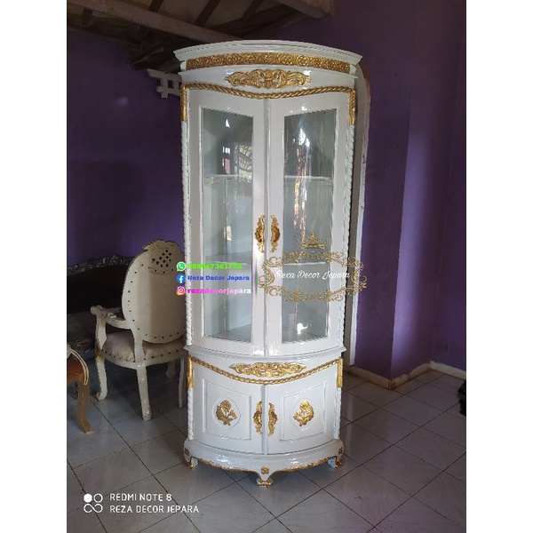 Jual lemari sudut duco / lemari pojok jati / lemari sudut jati / almari ...