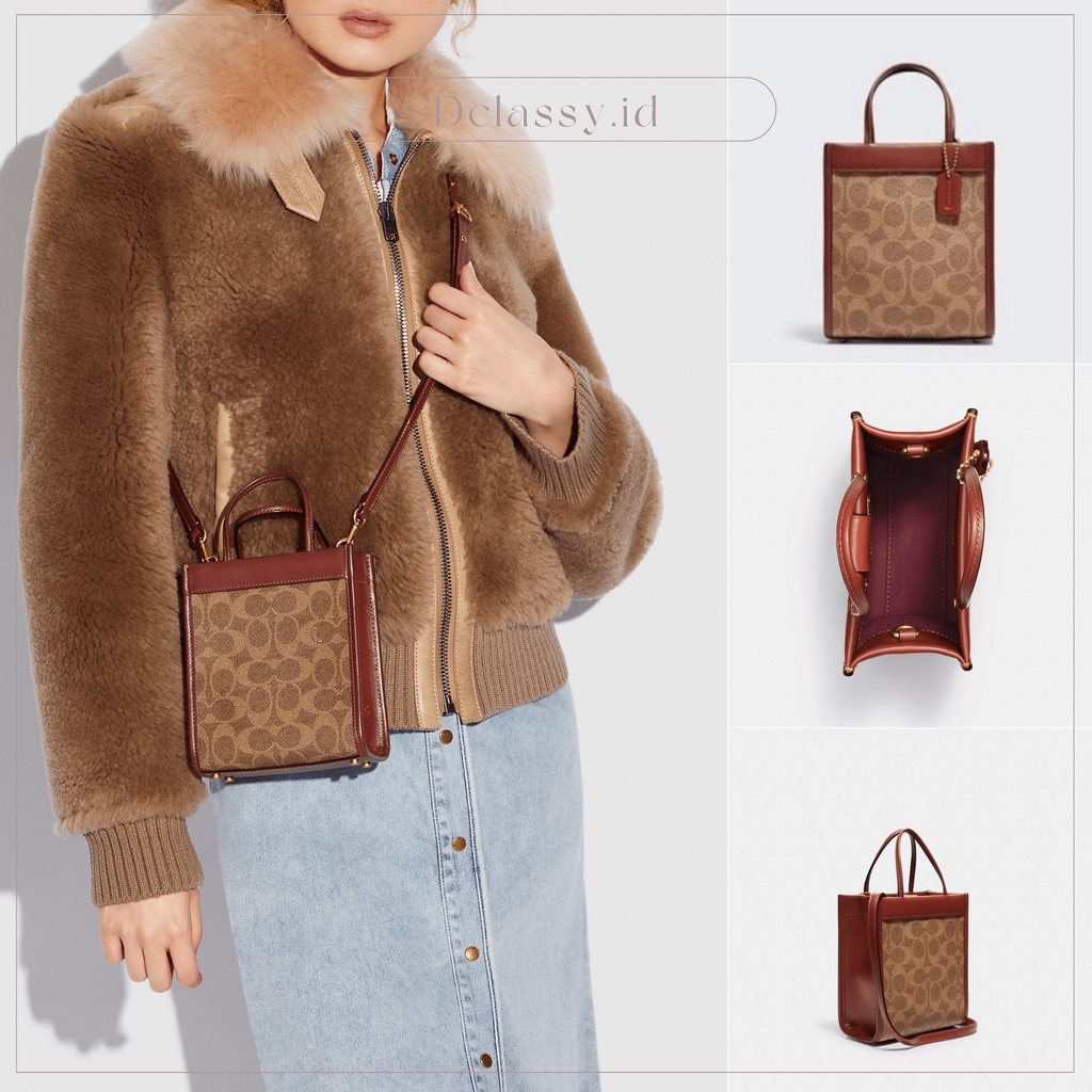 Jual TAS COACH MINI CASHIN TOTE IN SIGNATURE CANVAS - 1027 | Shopee ...