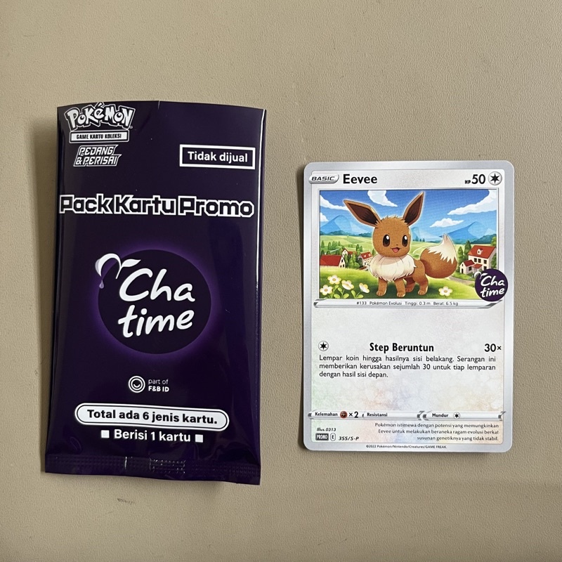Jual kartu pokemon card eevee chatime edition mulus | Shopee Indonesia