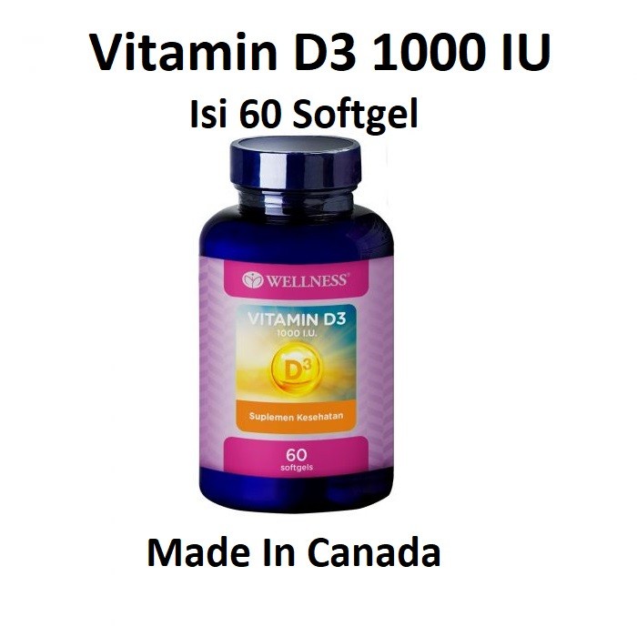 Jual Wellness Vitamin D3 1000 IU 60 Softgel Welness Vit D 1000IU 60 Kapsul Welnes Wellnes ...