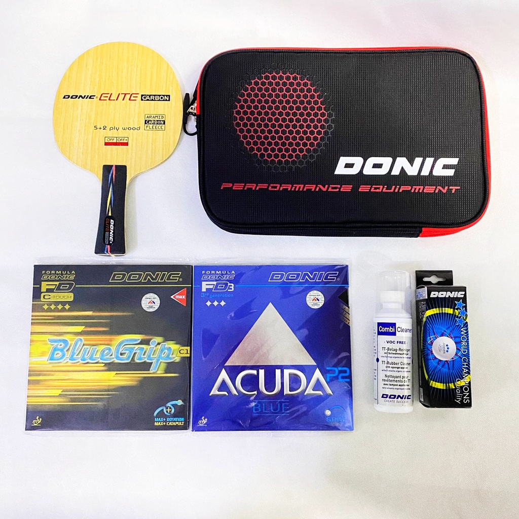 Jual Bat Tenis Meja Donic Elit Carbon Lengkap Karet Dan Asesoris Set | Shopee Indonesia
